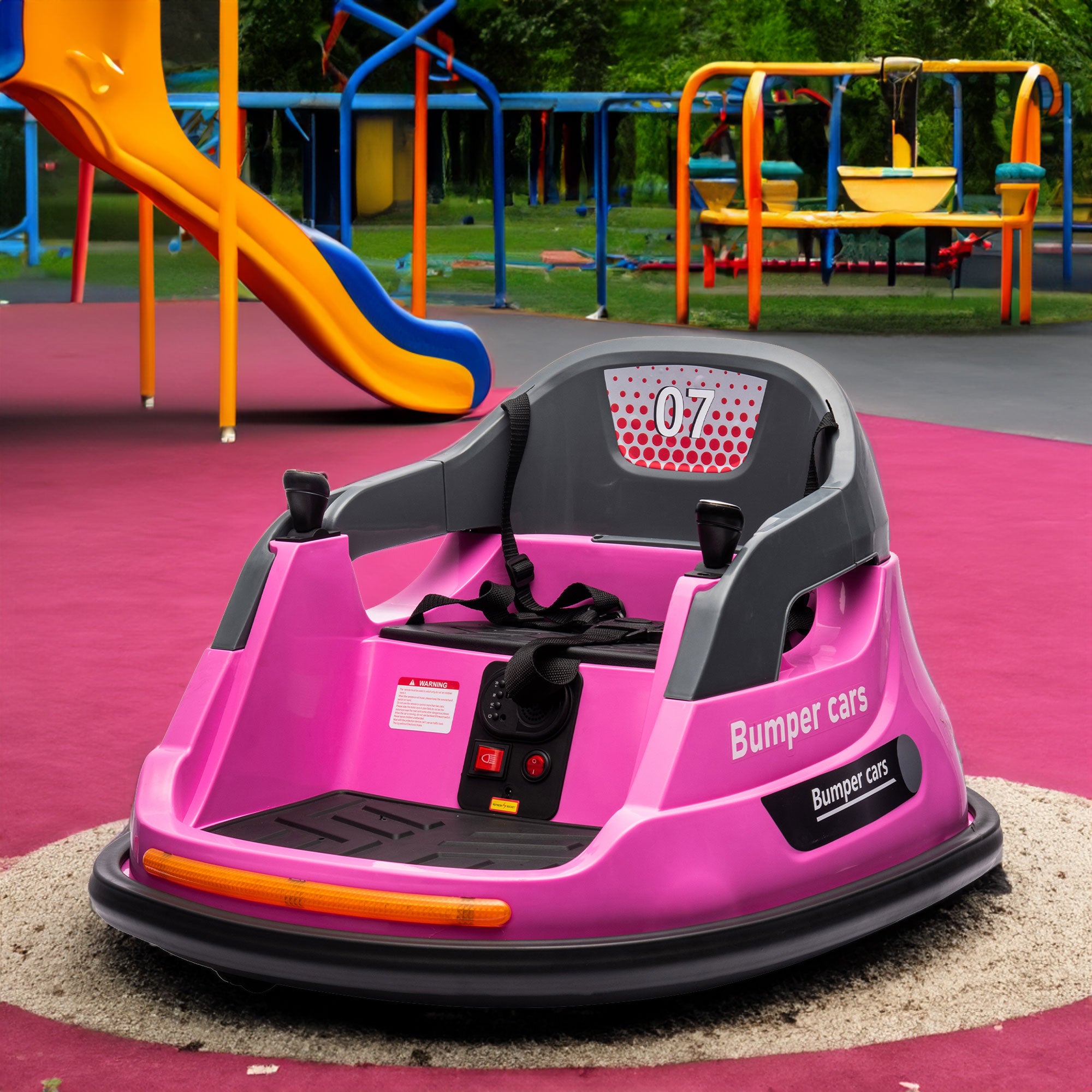Pink 12V ride on bumper car for kids 1.5-5 Years Old Baby Bumping Toy ...